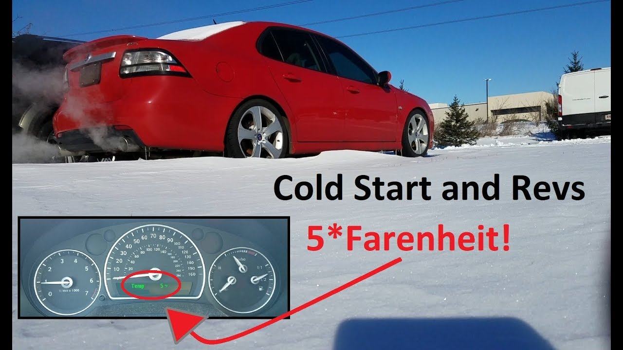 An Even Colder Cold Saab Start (With Revs) - YouTube