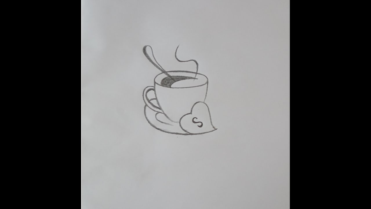How to Draw Cute Coffee love Cup||How to draw a Tea Cup step by step ...