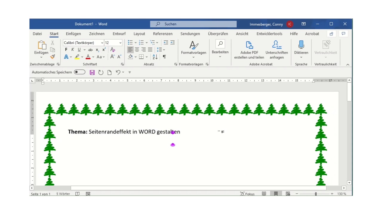 Seitenrandeffekt erstellen mit WORD 365 - YouTube