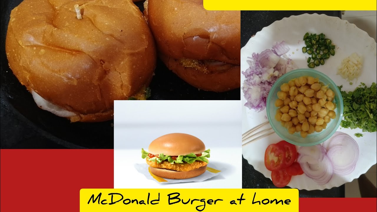 McDonald Chhole Kulche Flavor Burger. in 1spoon🥄oil#viral #homemade # ...