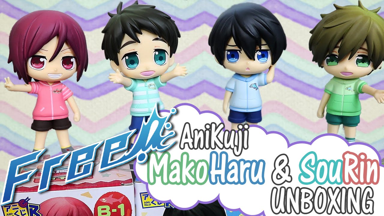 Free! || AniKuji MakoHaru & SouRin Figures || Unboxing - YouTube