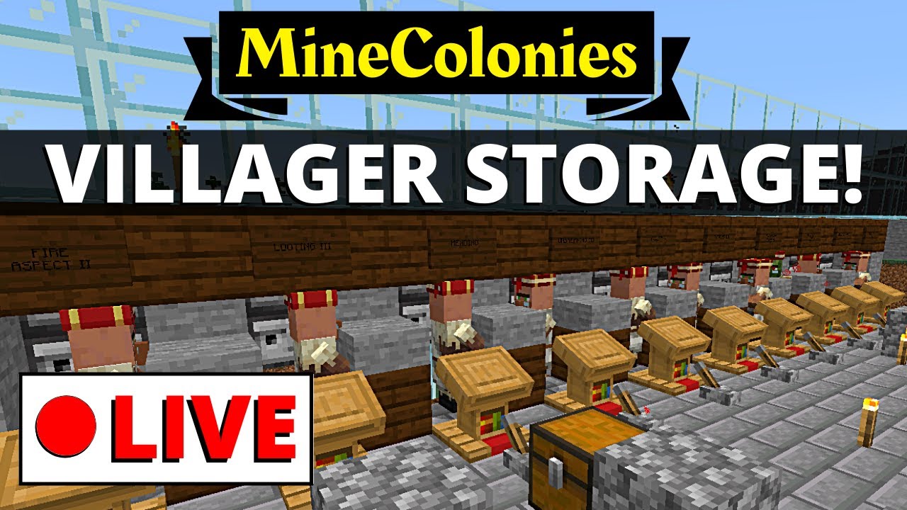 MineColonies Live Stream! Villager Trading and Storage! - YouTube