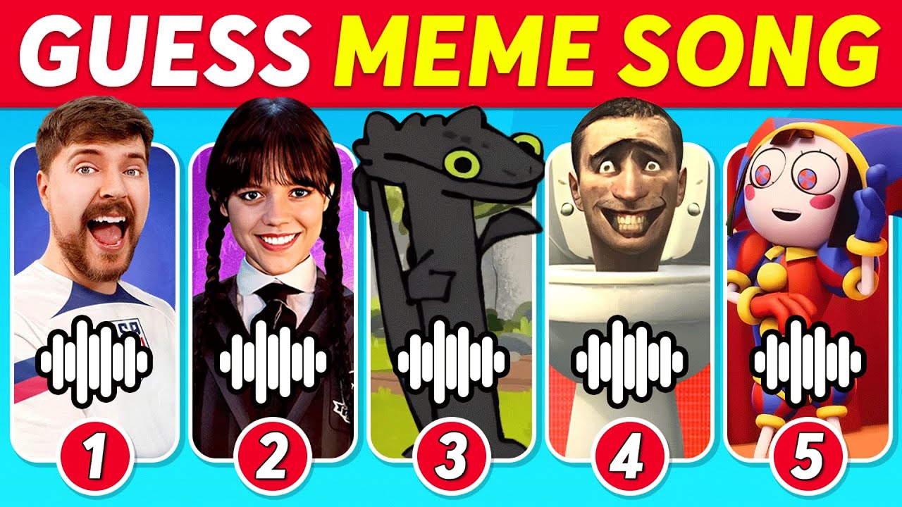 🔊Guess The Meme SONG🎤| Toothless Dance, Pomni, MrBeast, Wednesday ...