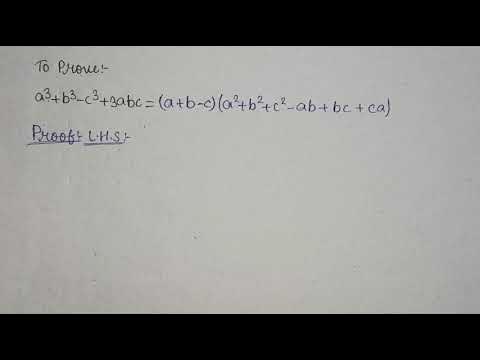 a3+b3-c3+3abc formula proof / Advance math formula proof in easy method ...