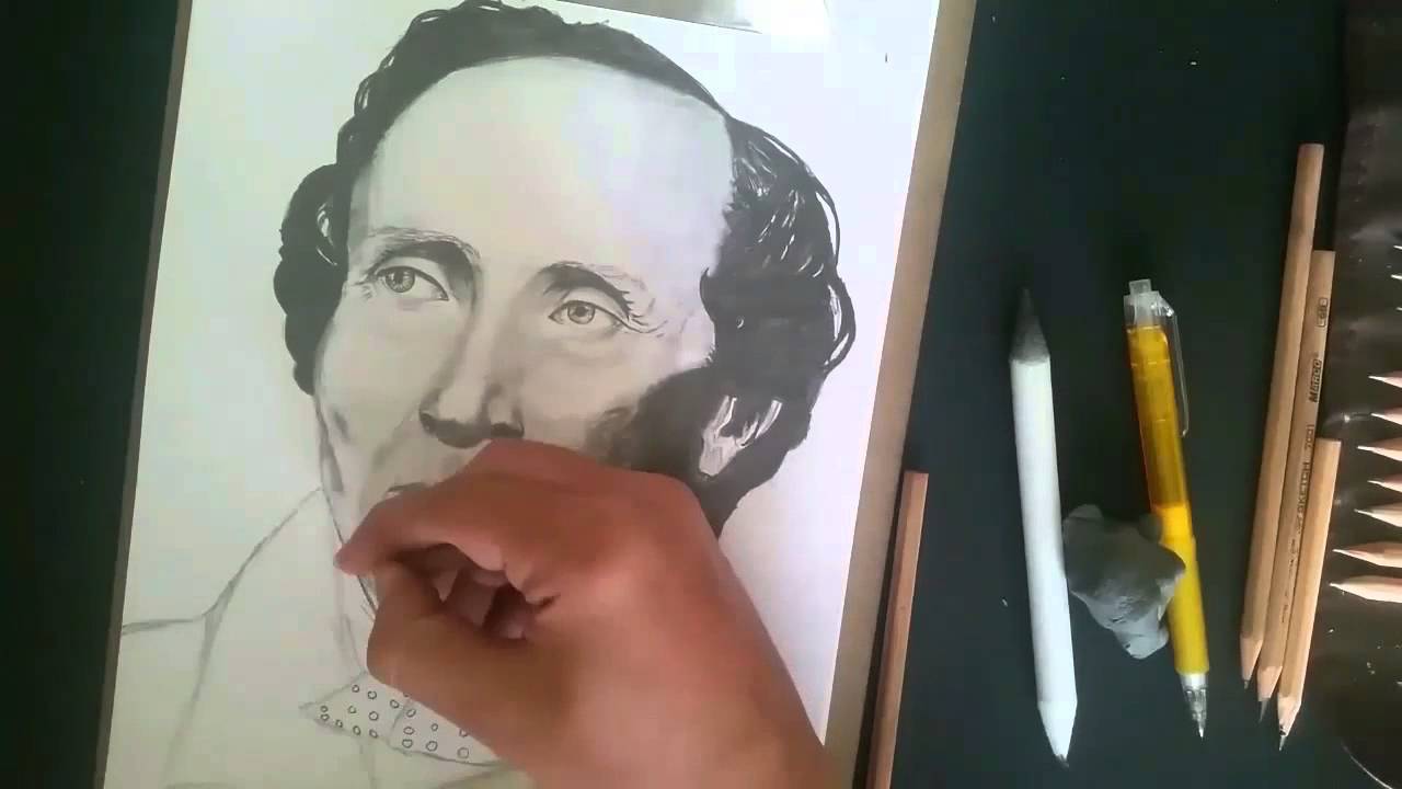 How to draw H.C.Andersen - YouTube