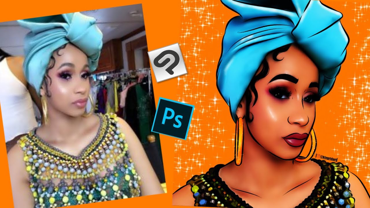 Drawing Cardi B - Time Lapse - YouTube