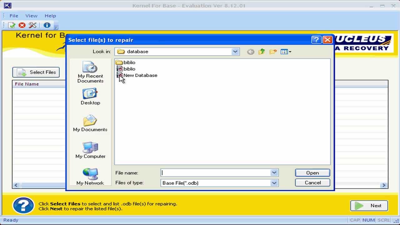 Kernel For Base File Repair To Repair Odb File Youtube
