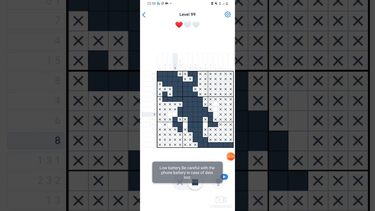nonogram puzzle level 99 - YouTube