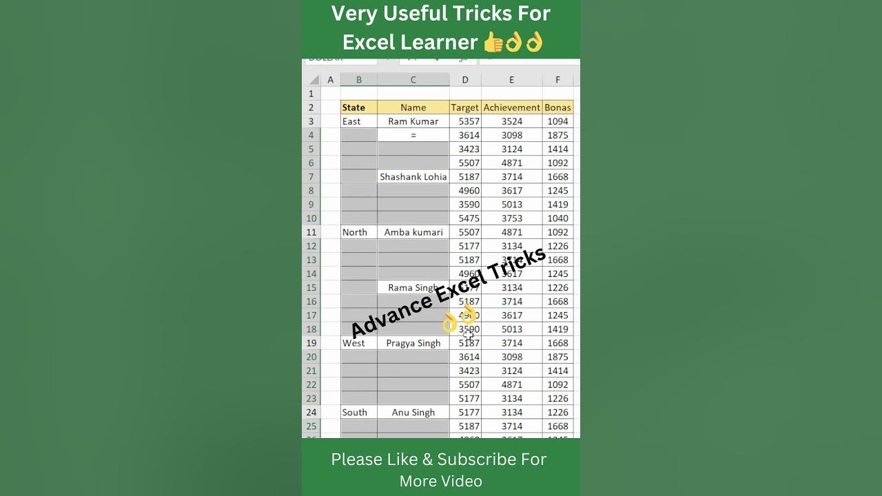 Advance Excel Tips & Tricks || #shorts #exceltricks #exceltips - YouTube