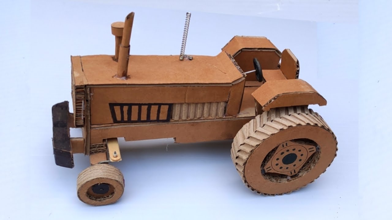 How to make tractor from cardboard | make at home | DIY crafts maker ...