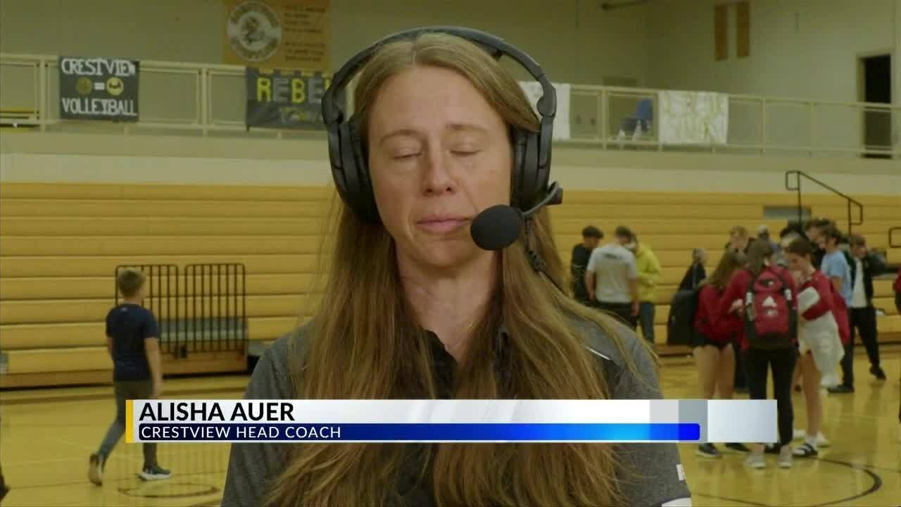 Crestview head coach Alisha Auer discusses win over Girard - YouTube