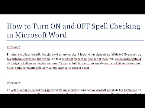 Turn ON and OFF Spell Checking in Microsoft Word - YouTube