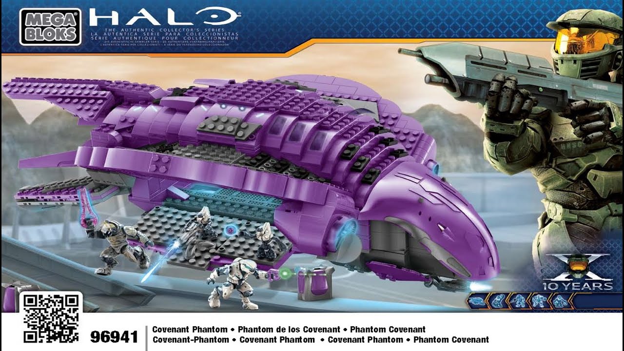 Mega Bloks Instructions | Halo | 96941 | Covenant Phantom - YouTube