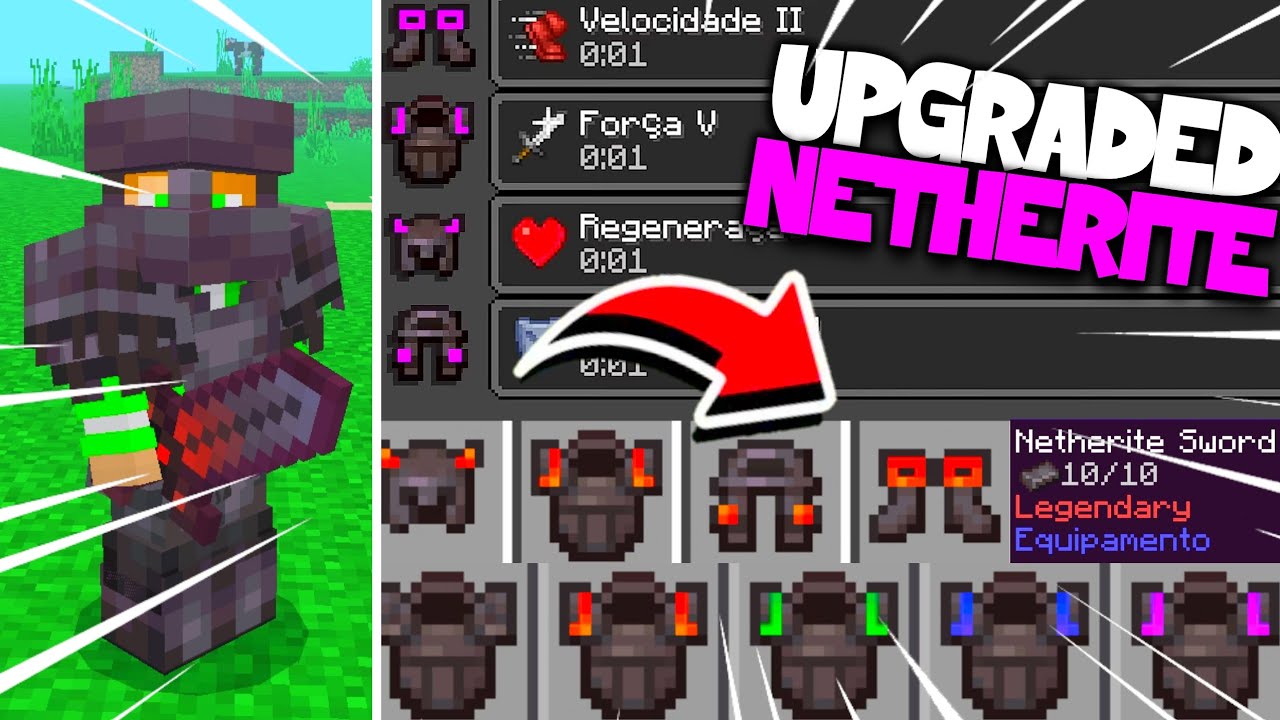 NOVO ADDON/MOD INCRÍVEL DO UPGRADED NETHERITE PARA MINECRAFT PE 1.21! (MINECRAFT BEDROCK) - YouTube
