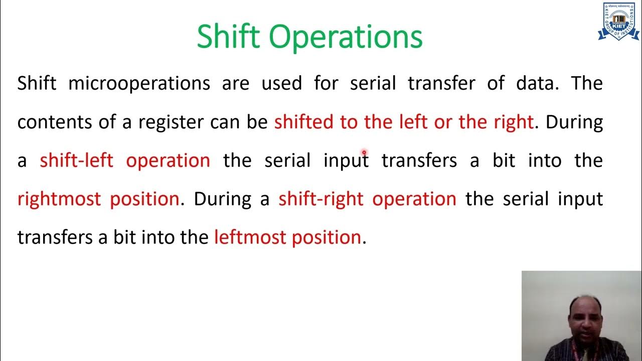 L - 24 | Unit - 2 | Logic Operations and Shift Operations | Computer Organization and ...