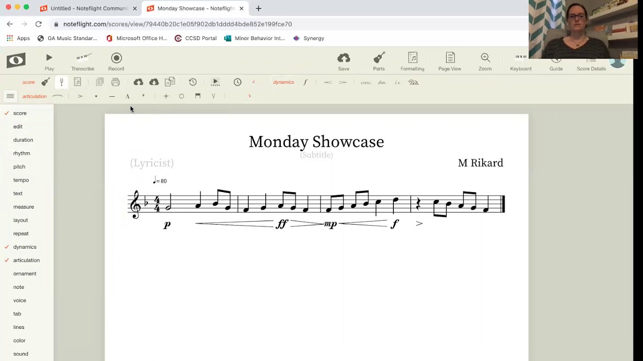 Noteflight Demo- Dynamic and Articulation tools - YouTube