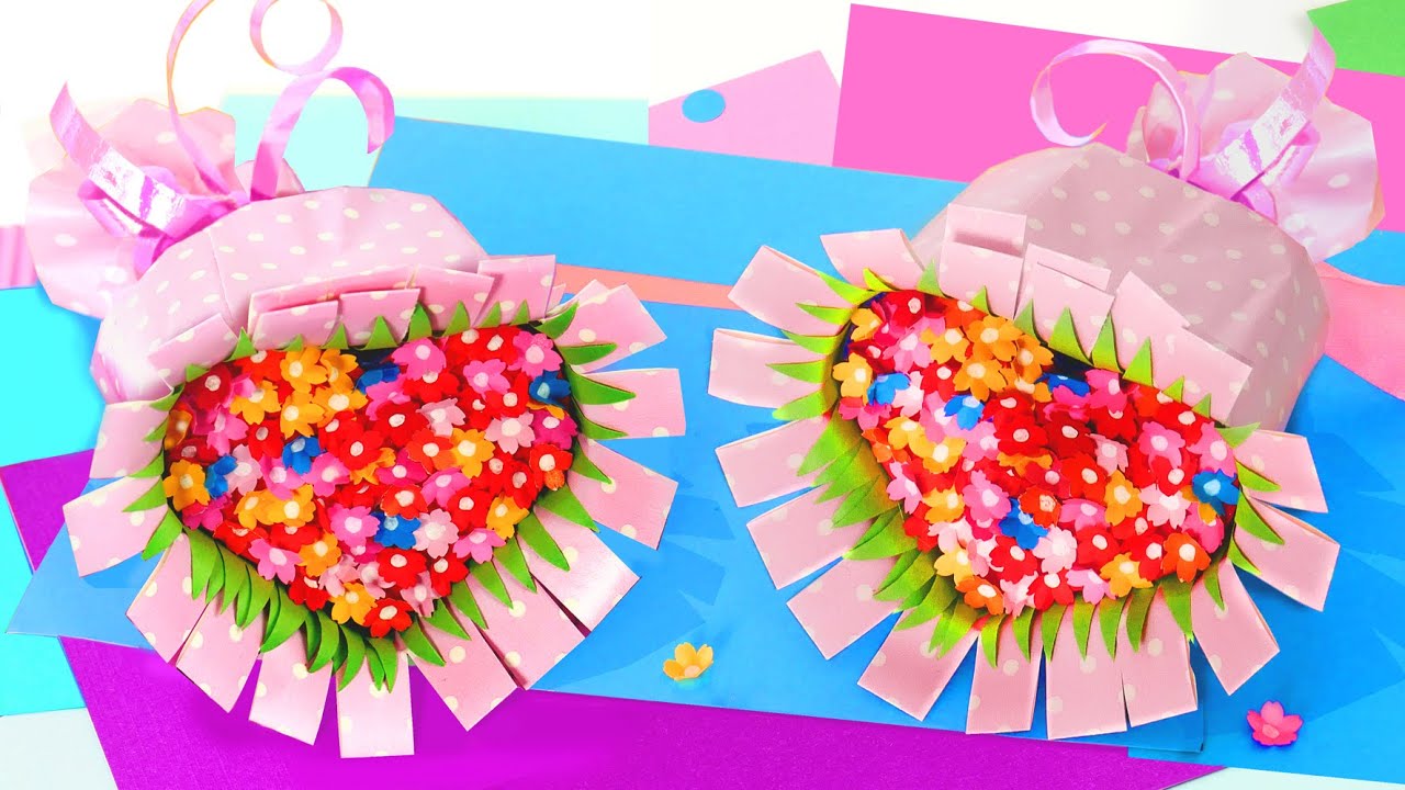 Paper bouquet-box - How To Make Paper Rose Flower Bouquet | DIY | Paper ...