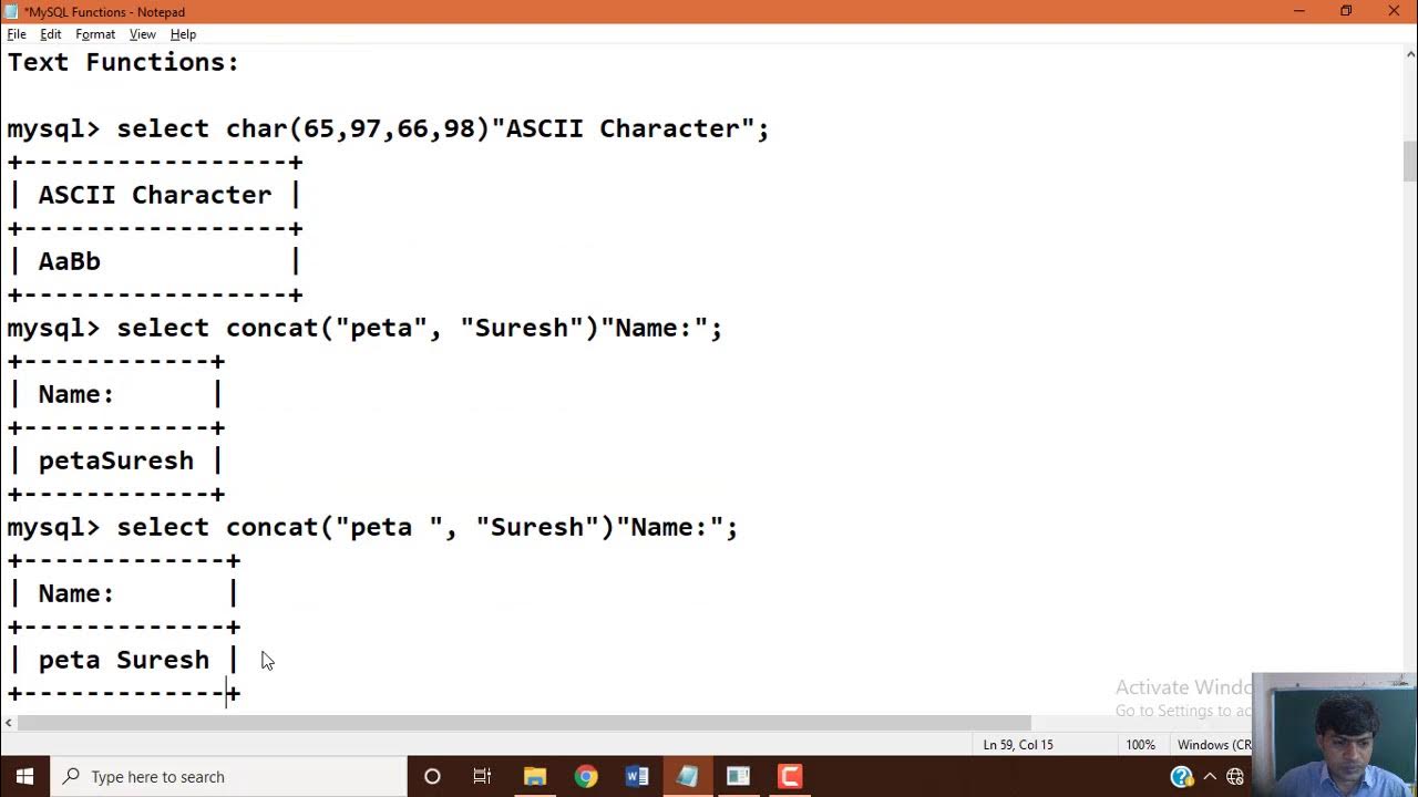 Database MySQL Functions - YouTube