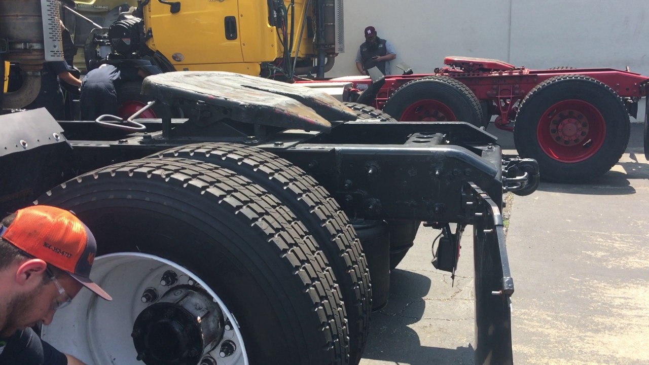 Pre alignment inspection on a class 8 truck - YouTube