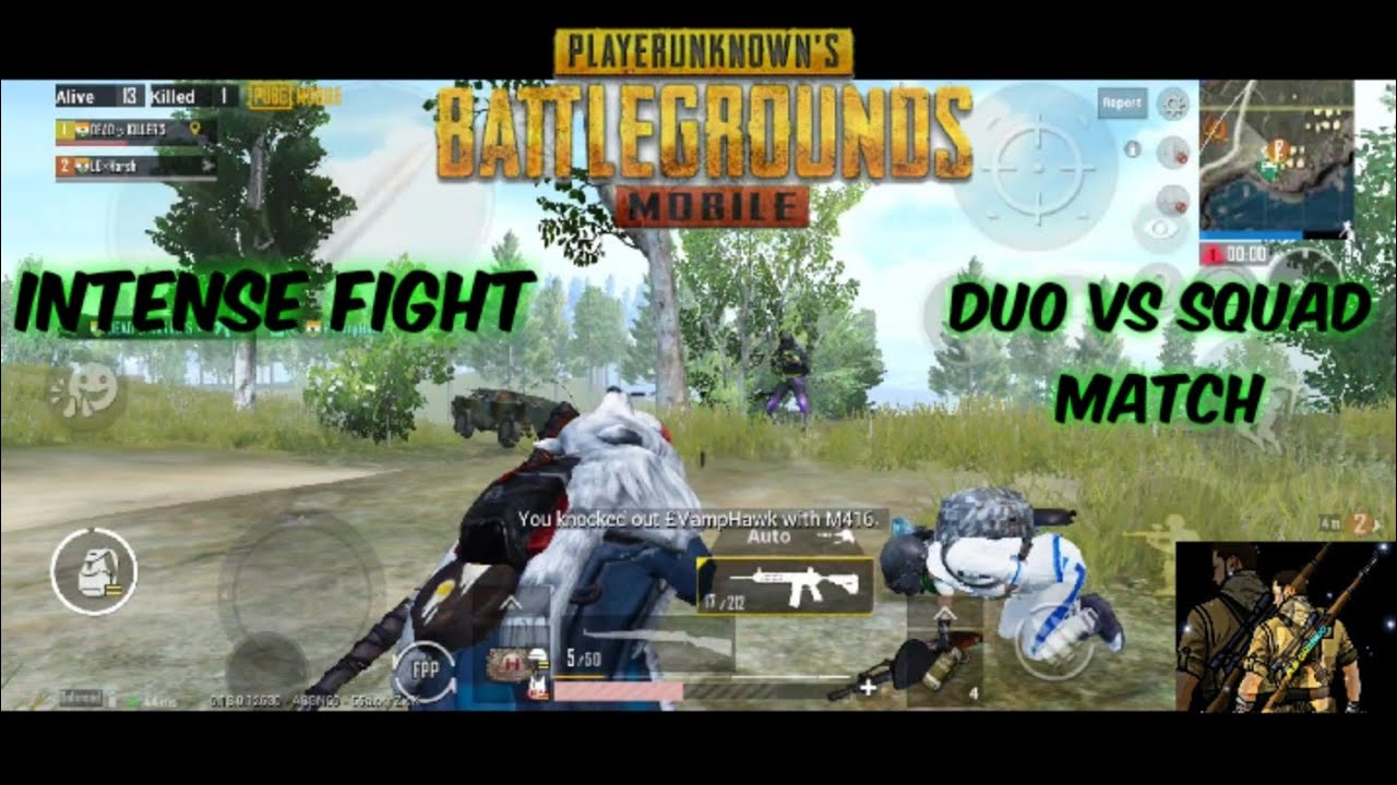 PUBG MOBILE || DUO VS SQUAD MATCH || INTENSE FIGHT || 1VS4 SITUATION ...