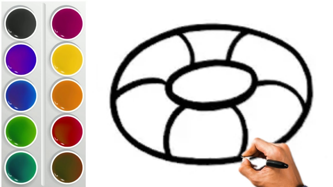 How To Draw Swim Ring step by step / Swimming Ring Drawing easy ...