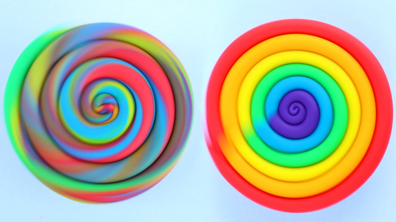 DIY How To Make Play Doh Fidget Spinner Rainbow Teach Colors 3d - YouTube