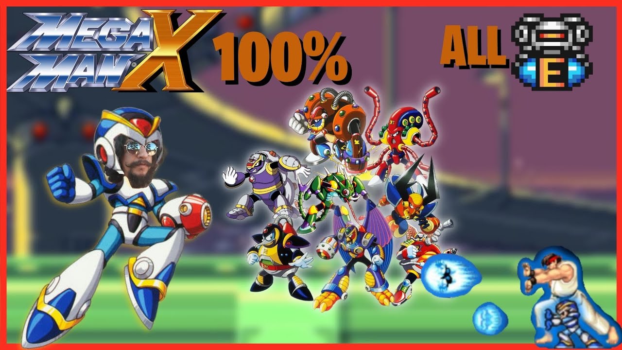 MEGA MAN X - GAMEPLAY COMPLETA ALL TANQUES DE ENERGIA CORAÇÕES OU HEART ...