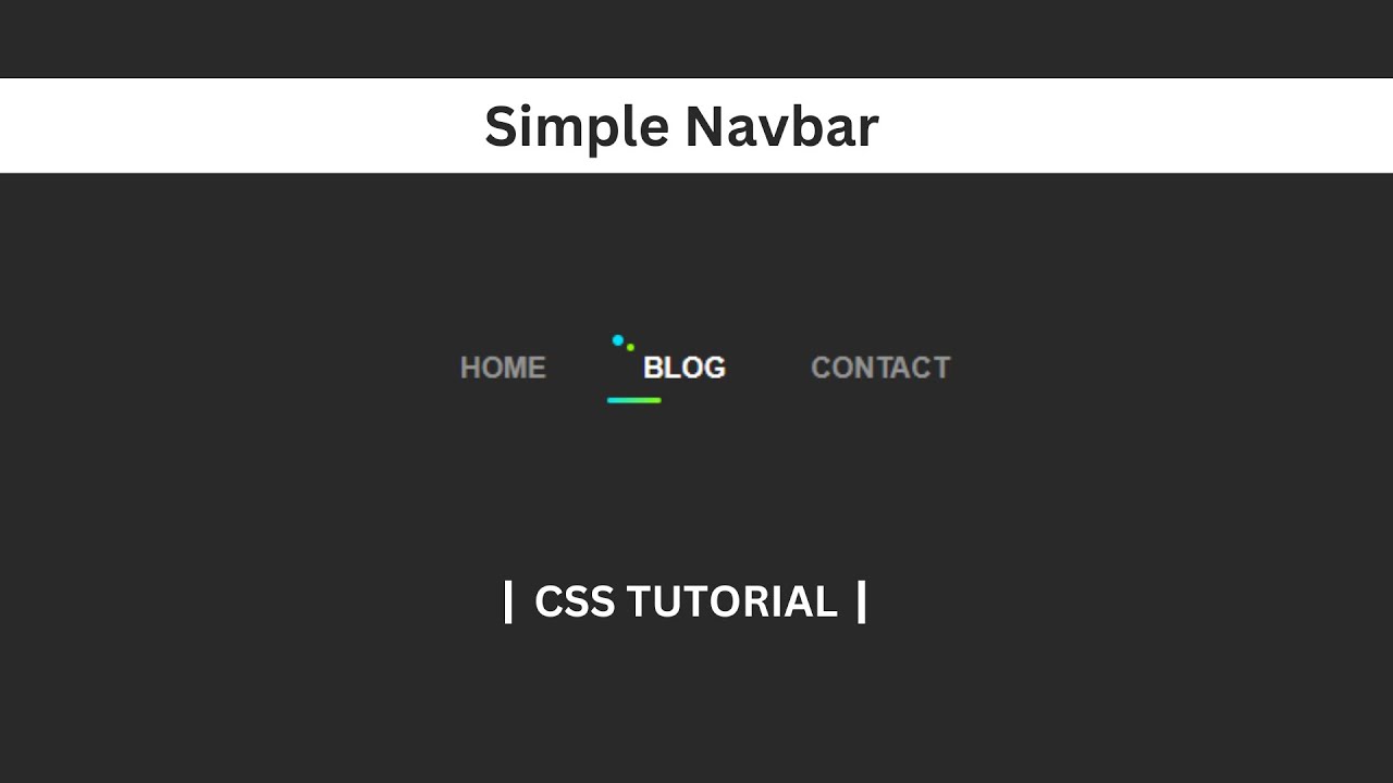 Simple Navbar Using Html And Css Css Tutorial Youtube