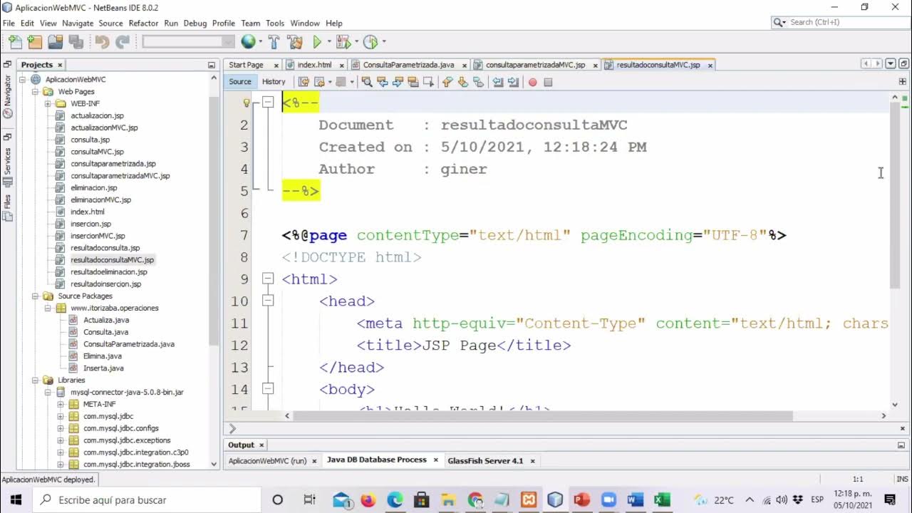 Arquitectura Web - Consulta Parametrizada con MVC - 05 Octubre - YouTube