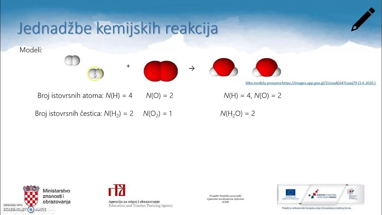 Kemija, 7. r. OŠ - Jednadžbe kemijskih reakcija (1. dio) - YouTube