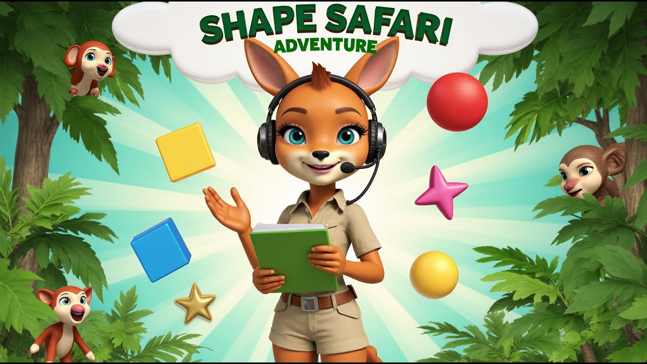 Shapes Safari Adventure I Animated educational video for kids - YouTube