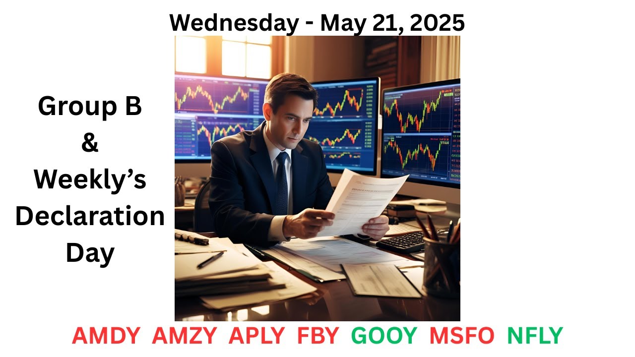 YieldMax ETF AMDY, AMZY, APLY, FBY, GOOY, MSFO & NFLY Declaration Day Wednesday 5:21:25 - YouTube