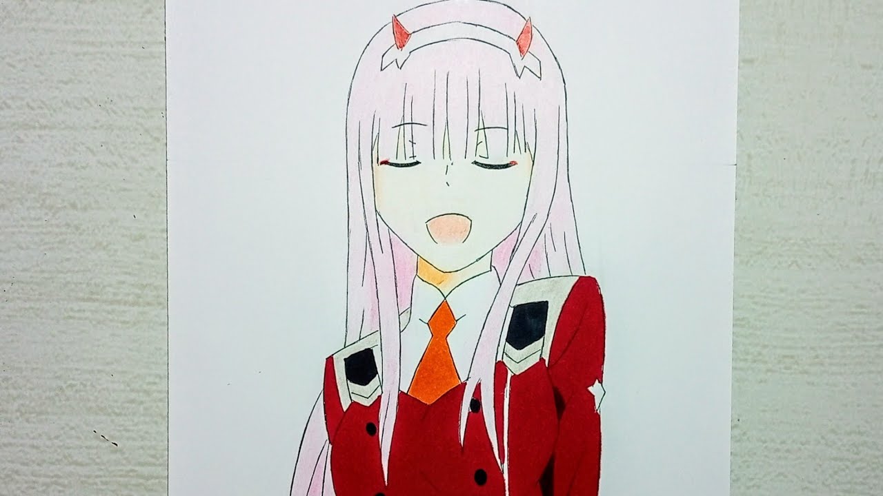 Como dibujar a Zero Two de Darling in the franxx paso a paso. Draw Zero ...