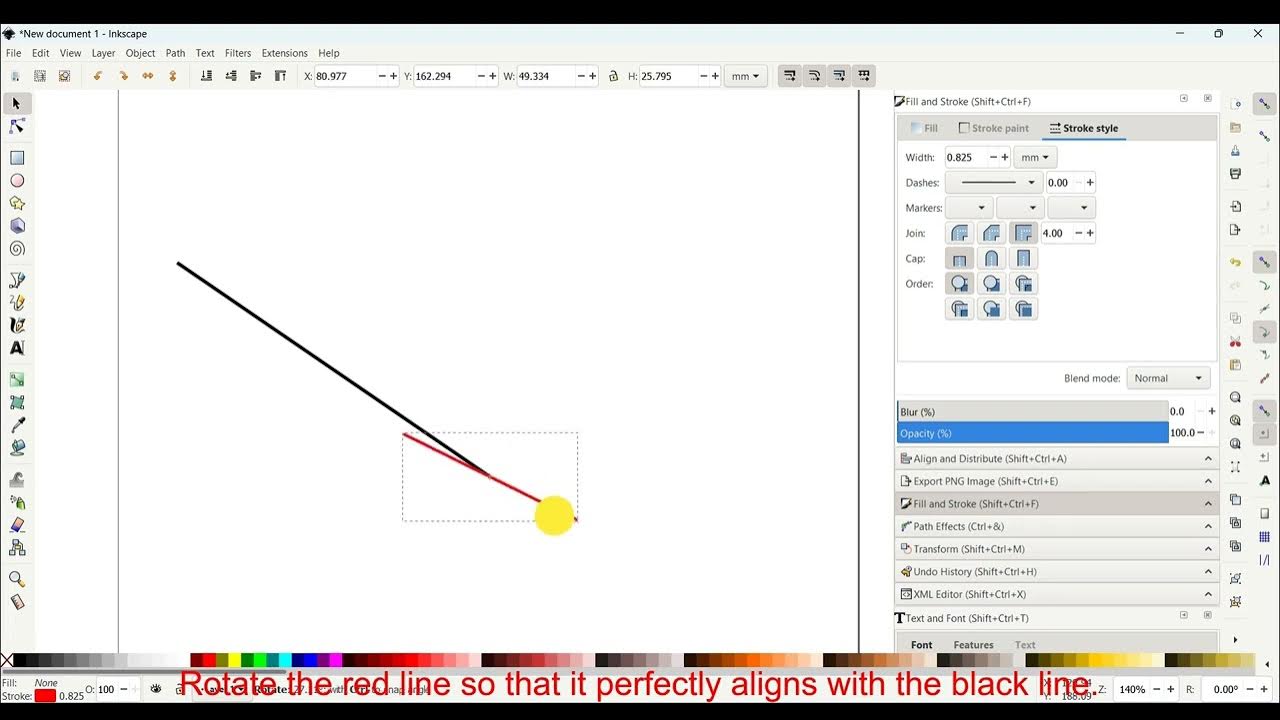 Change the Length of a Line in Inkscape - YouTube