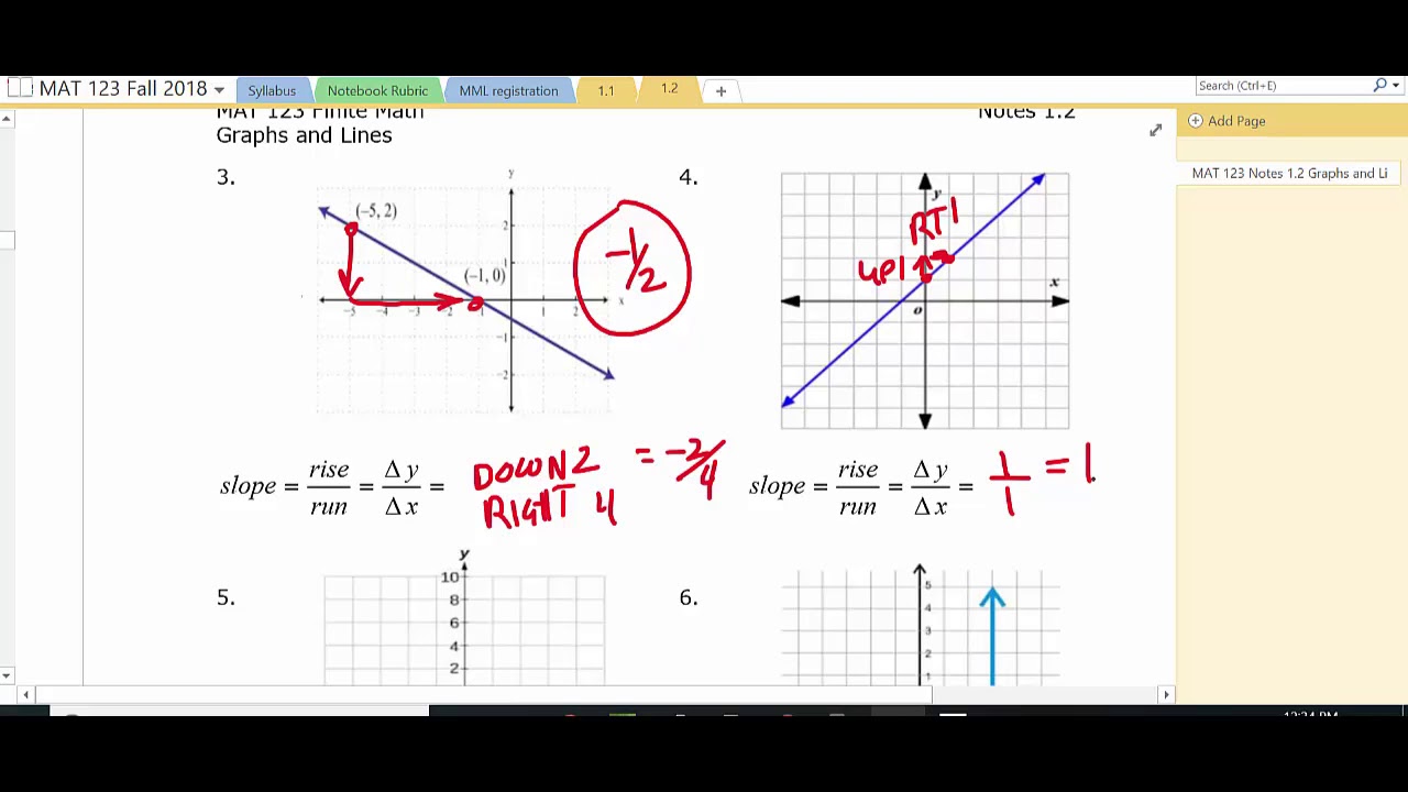 MAT 123 Finite Math Section 1.2 Part 1 Graphs of Linear Equations - YouTube