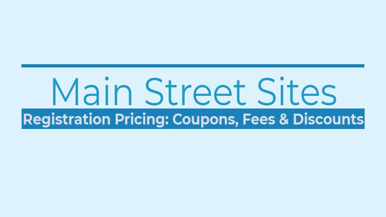 Registration Pricing: Coupons, Fees & Discounts - YouTube
