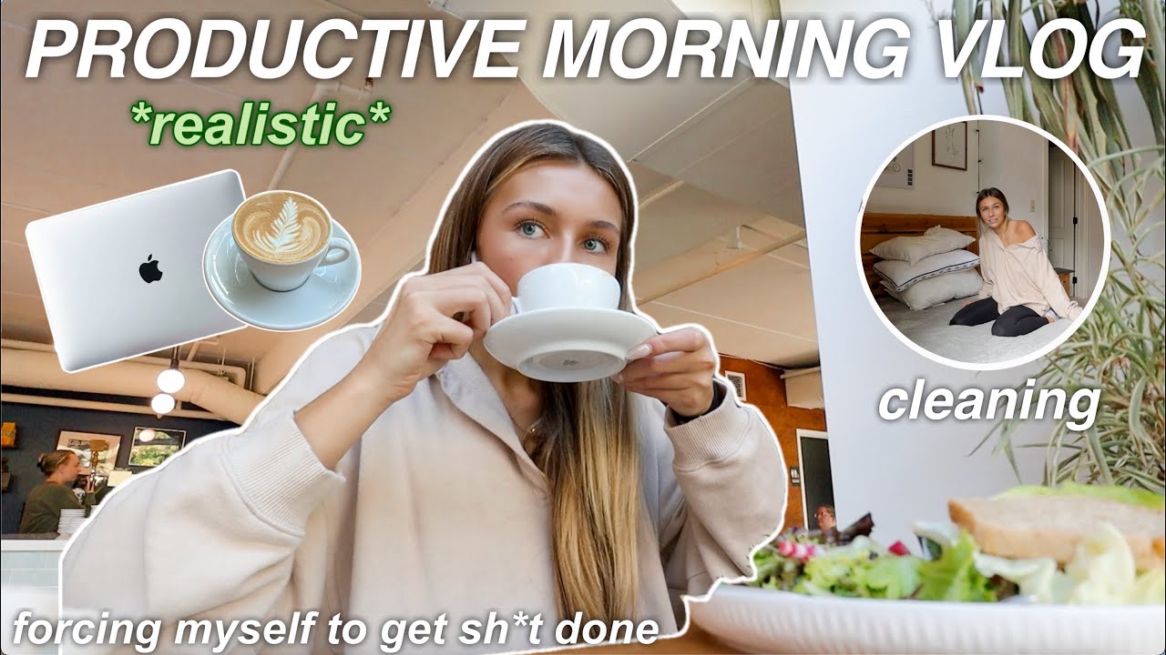 realistic & productive morning vlog | cleaning my room, work, errands ...