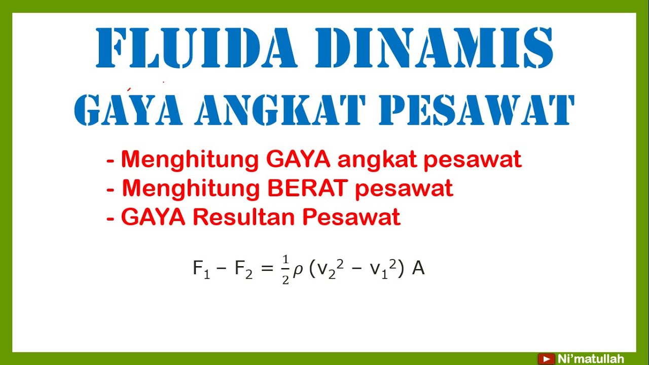 Pembahasan Soal Fluida Dinamis | Gaya Angkat Pesawat - part 2 (Fisika ...