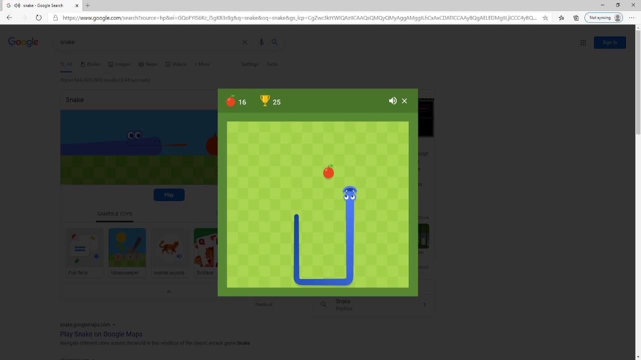 38.217 Google Snake Speedrun 25 apple (PB) - YouTube