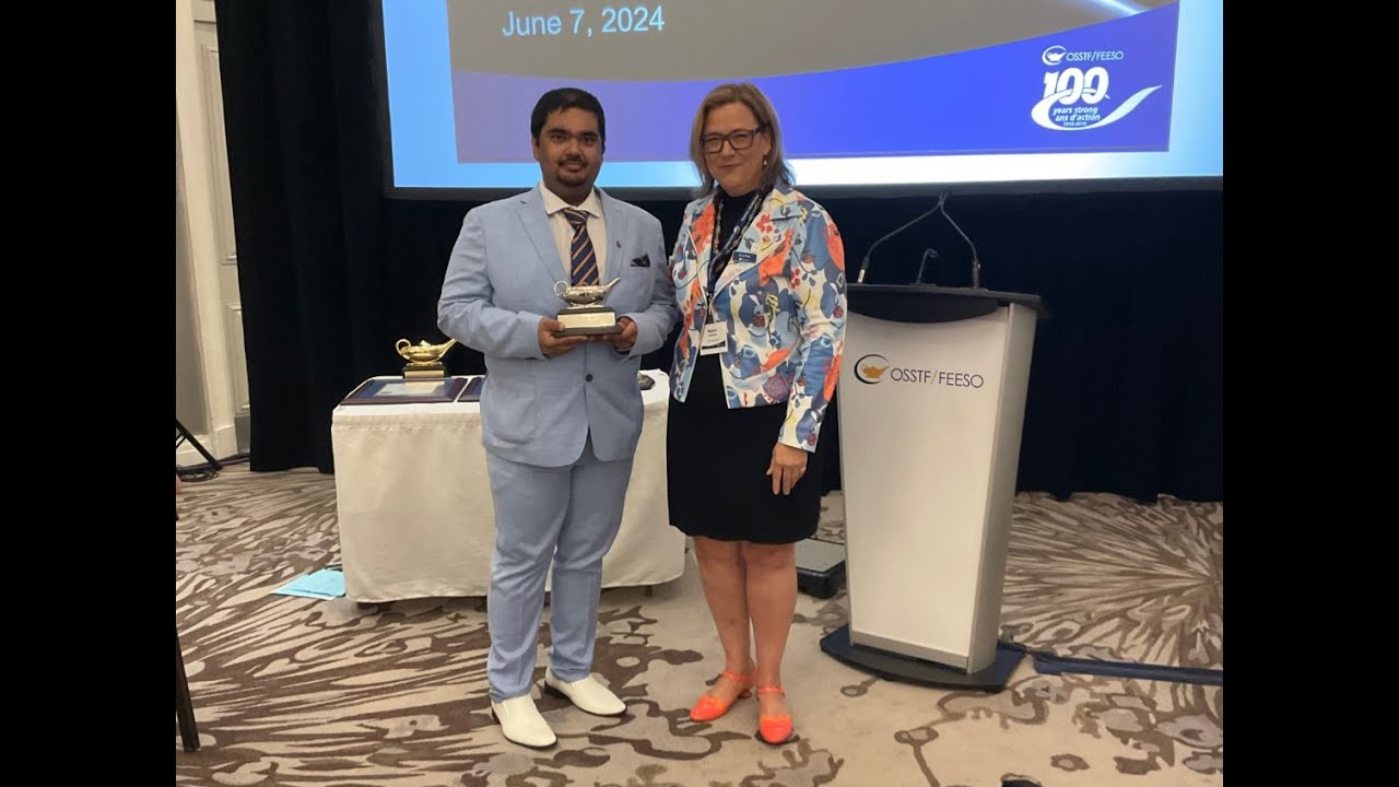 OSSTF/FEESO Lamp of Learning award 2024 - YouTube