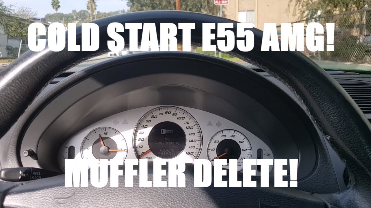 3X Cold Start - Mercedes E55 AMG W211 Muffler Delete! - YouTube
