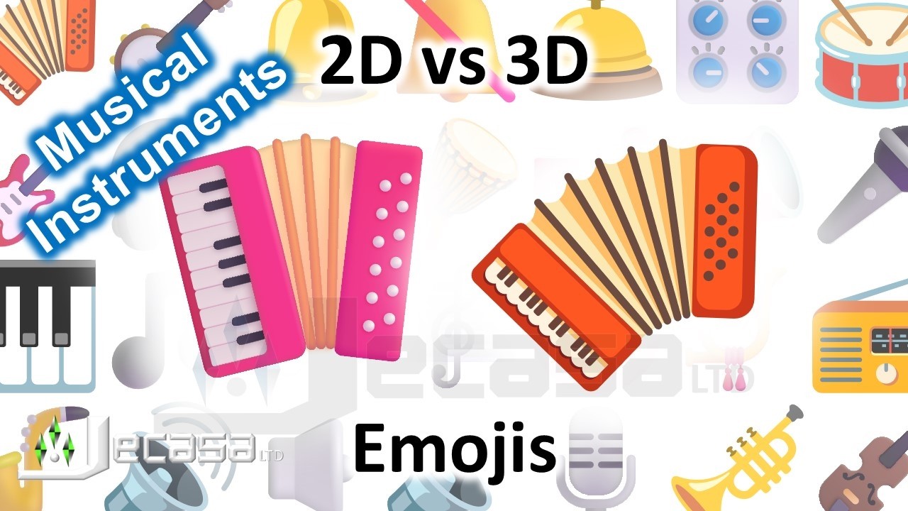 Emoji Meanings, 2D vs 3D Emojis, Part 34 - Sound, Music and Musical ...