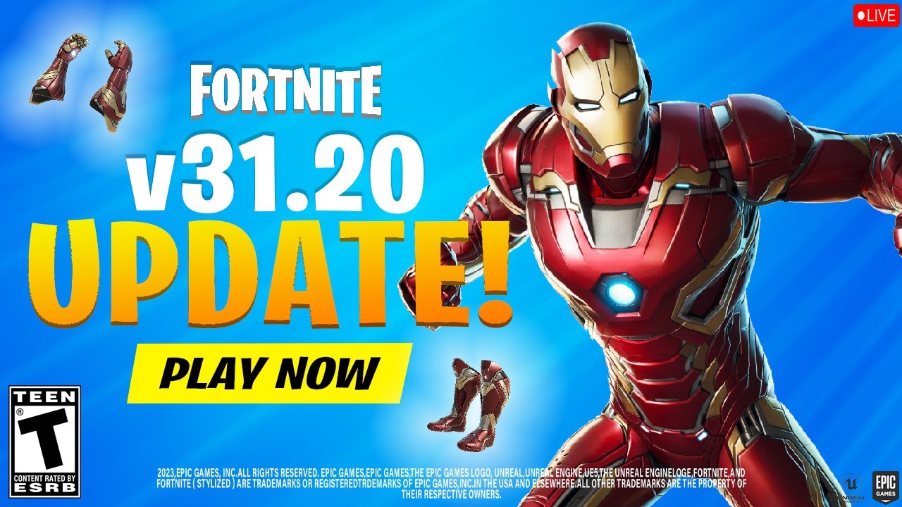 New FORTNITE *IRON MAN* UPDATE OUT NOW! (New Mythics, Map, Iron Man ...