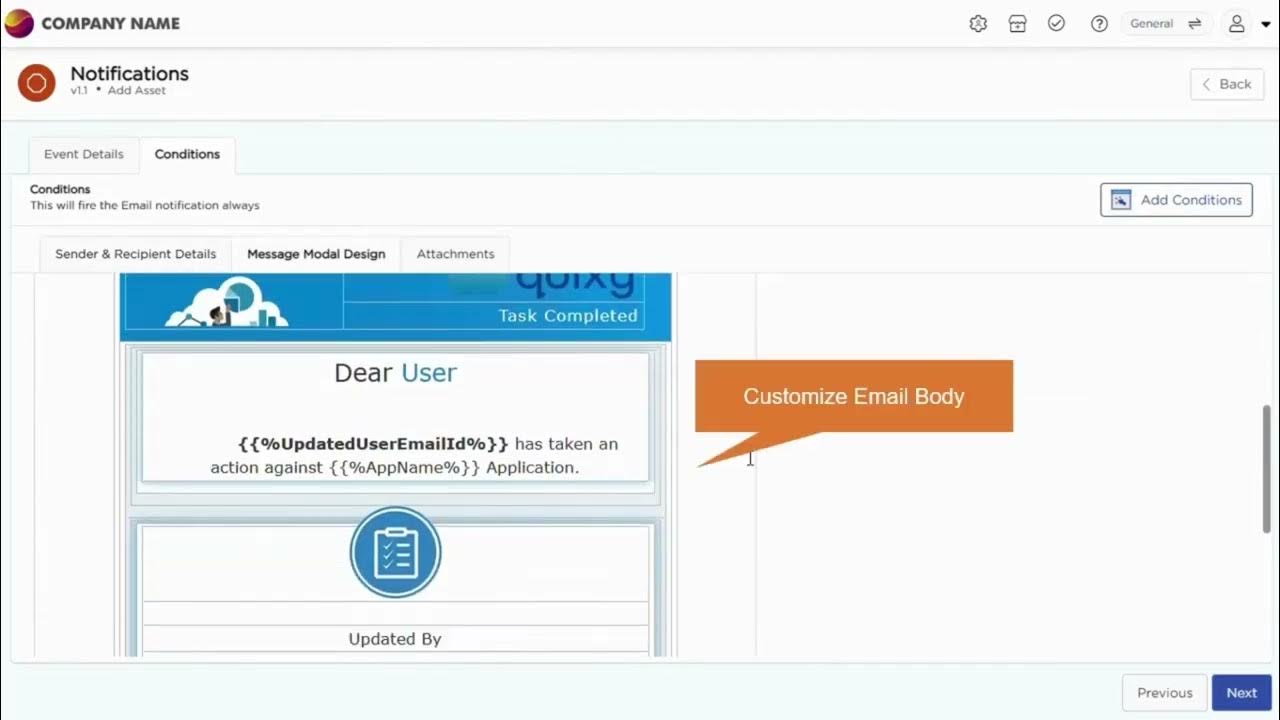 Custom Email Notification | Quixy Tips | Product Tips - YouTube