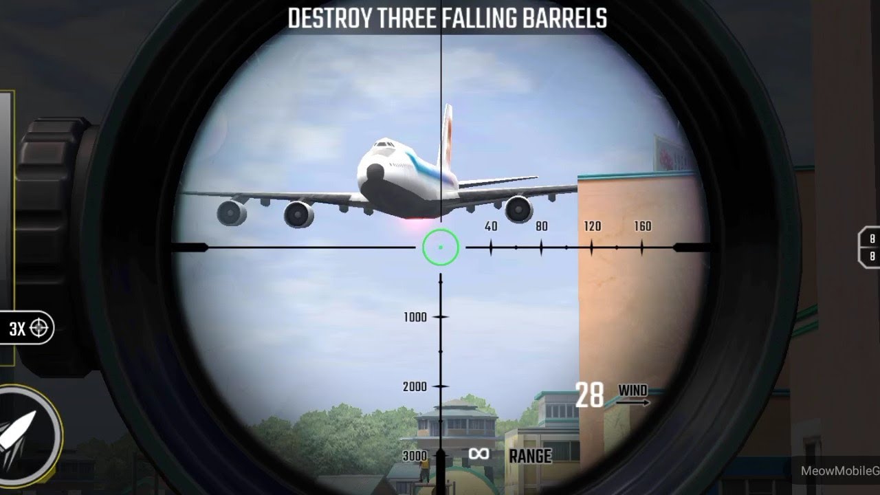 Pure Sniper Z14 Boss 1 Bombs Away Destroy Three Falling Barrels - YouTube