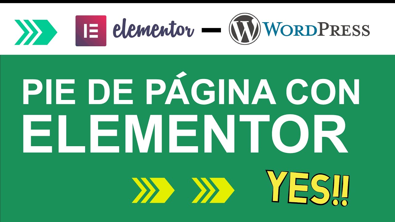 🟢 Crear FOOTER O PIE DE PAGINA con ELEMENTOR | Paso a Paso 🟢 - YouTube