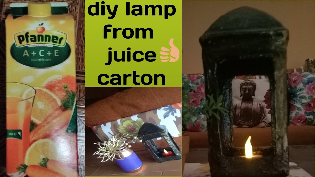 DIY lantern from juice cartoon | Best Reuse milk carton | easy way to ...