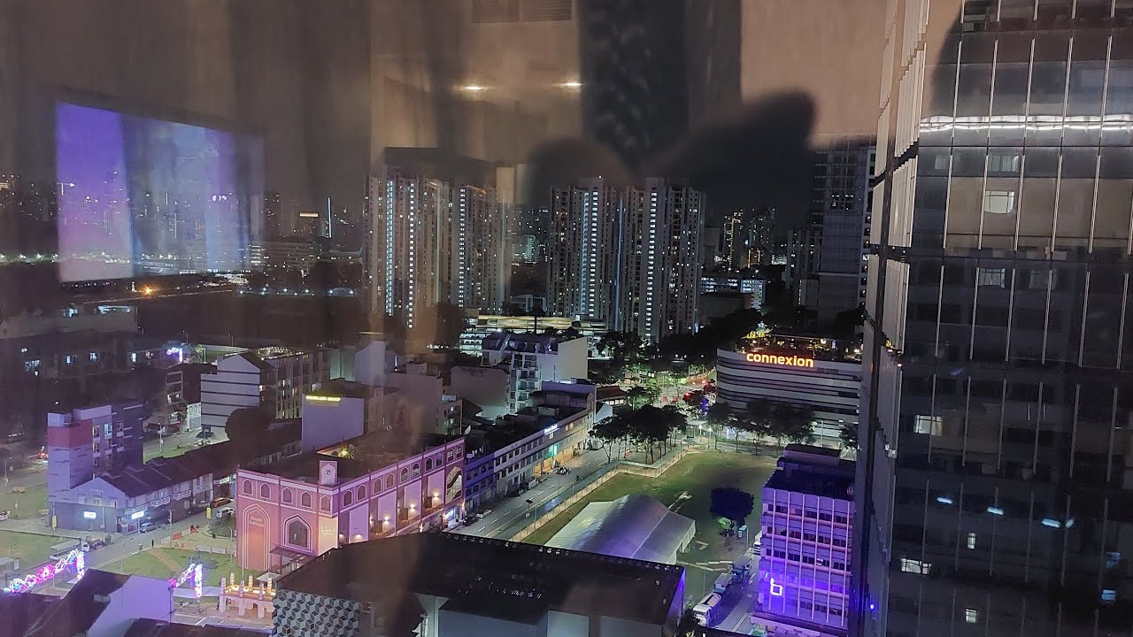NIGHT VIEW FROM THE 19TH FLOOR OF PARKROYAL HOTEL ON KITCHENER ROAD IN ...