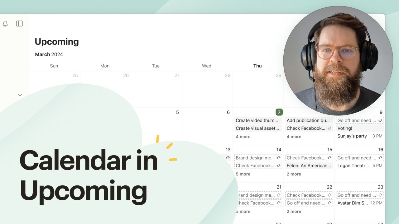 Monthly Calendar Layout in Upcoming View - YouTube