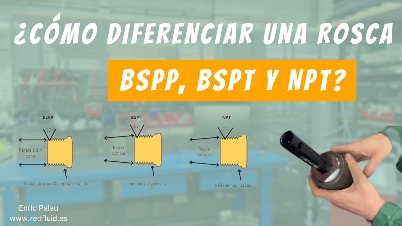 ¿Cómo diferenciar una rosca BSPP, BSPT y NPT? - YouTube